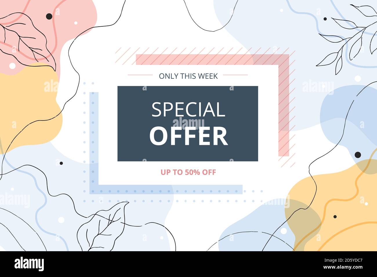 Special offer background with abstract organic shapes. Vector ...