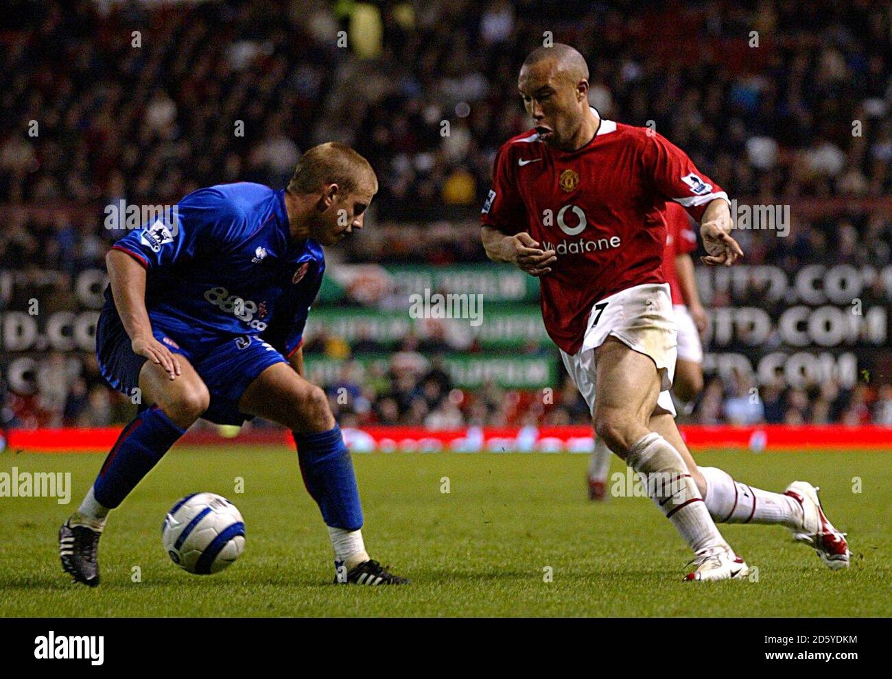 Manchester United's Mikael Silvestre takes on Middlesbrough's Matthew ...