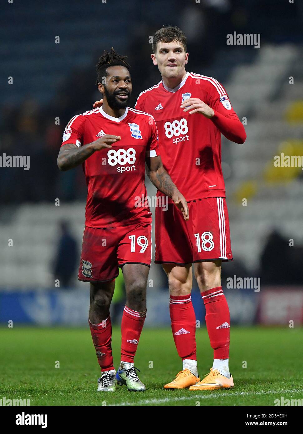 Birmingham City's Jacques Maghoma (left) and Sam Gallagher after the ...