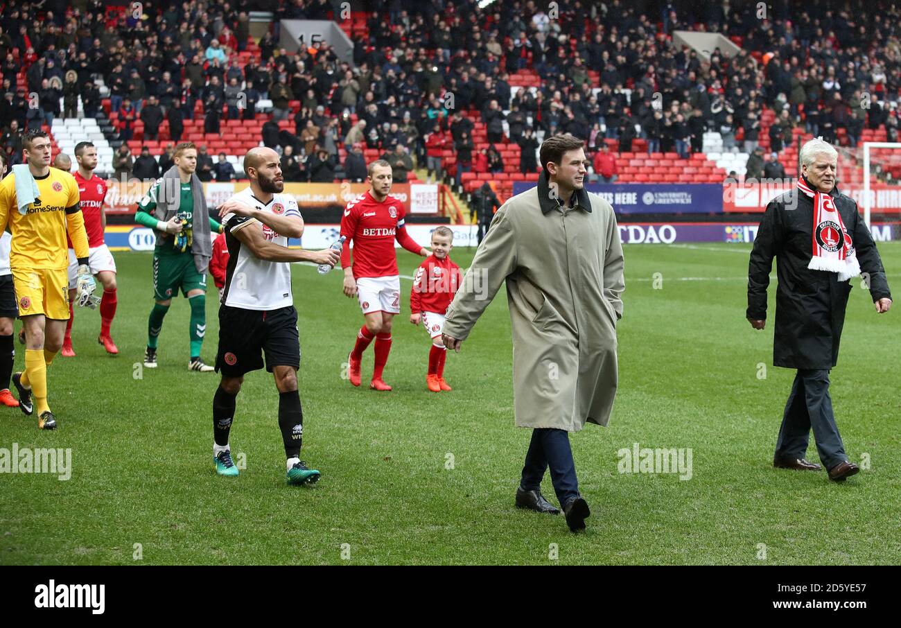 Jamie Knox (centre, brother) and Colin Knox (right, father) during a ...