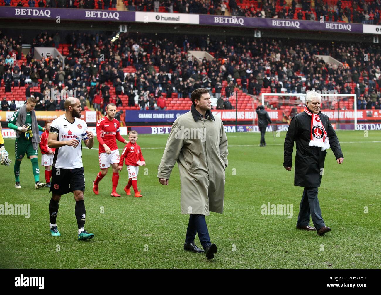 Jamie Knox (centre, brother) and Colin Knox (right, father) during a ...