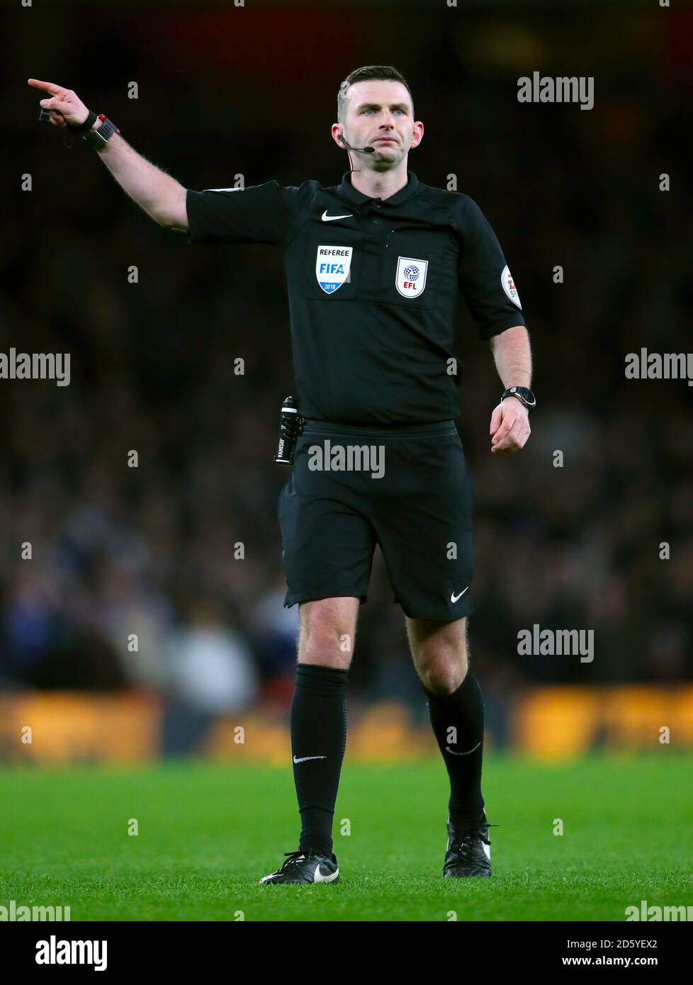 Referee Michael Oliver gestures during the match Stock Photo - Alamy