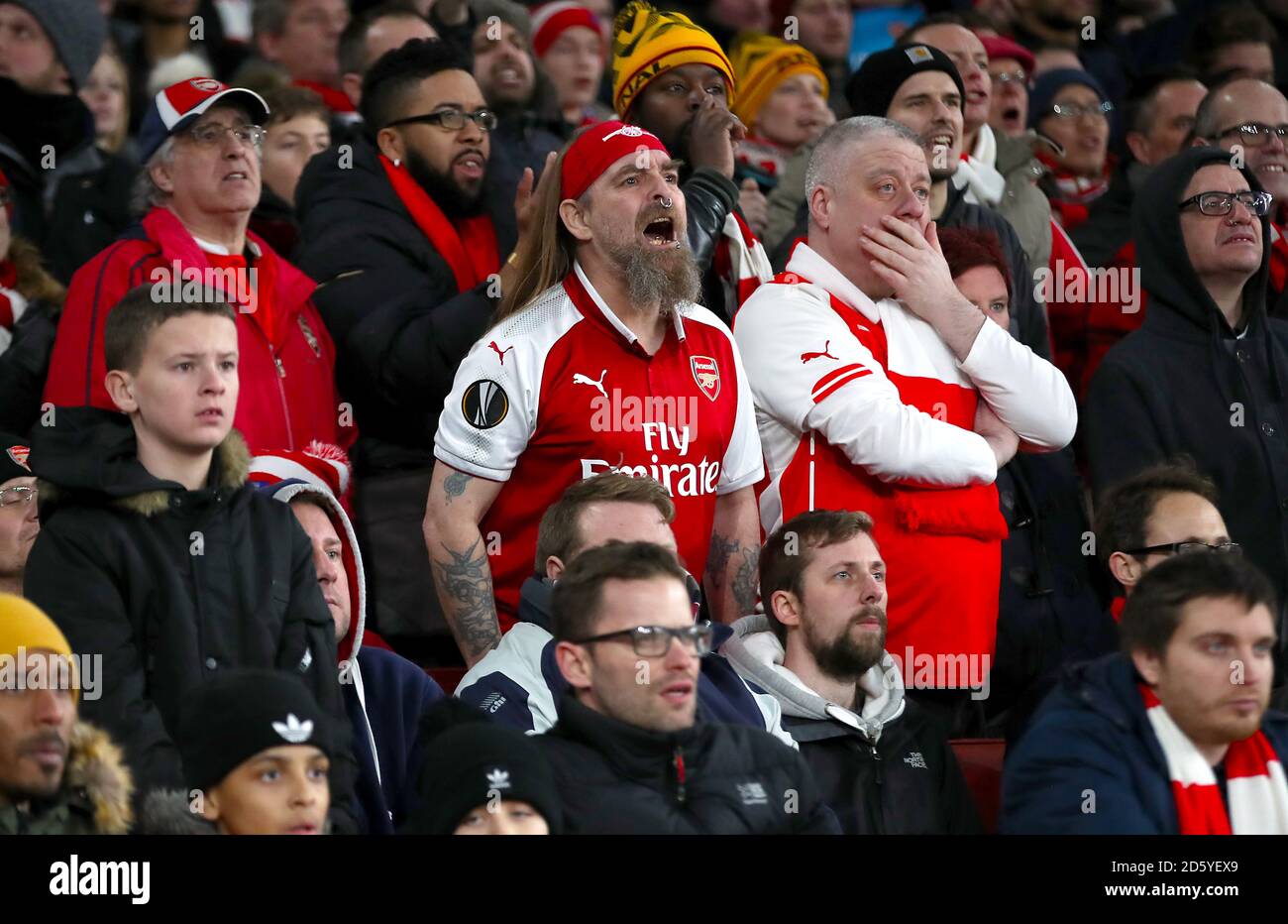 Arsenal fan Bully cheers on his side from the stands Stock Photo - Alamy