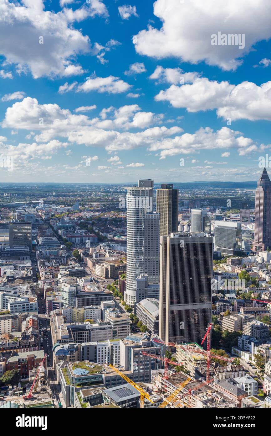 Germany, Frankfurt, view to the city with financial district from ...