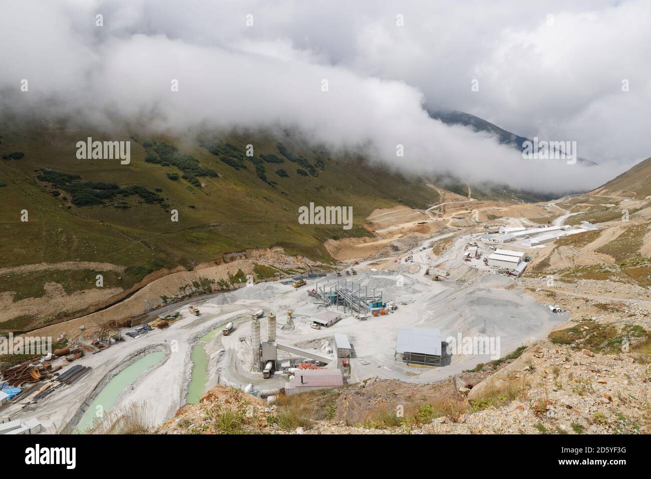 Turkey, Black Sea Region, road and tunnel works at Ovit mountain pass ...