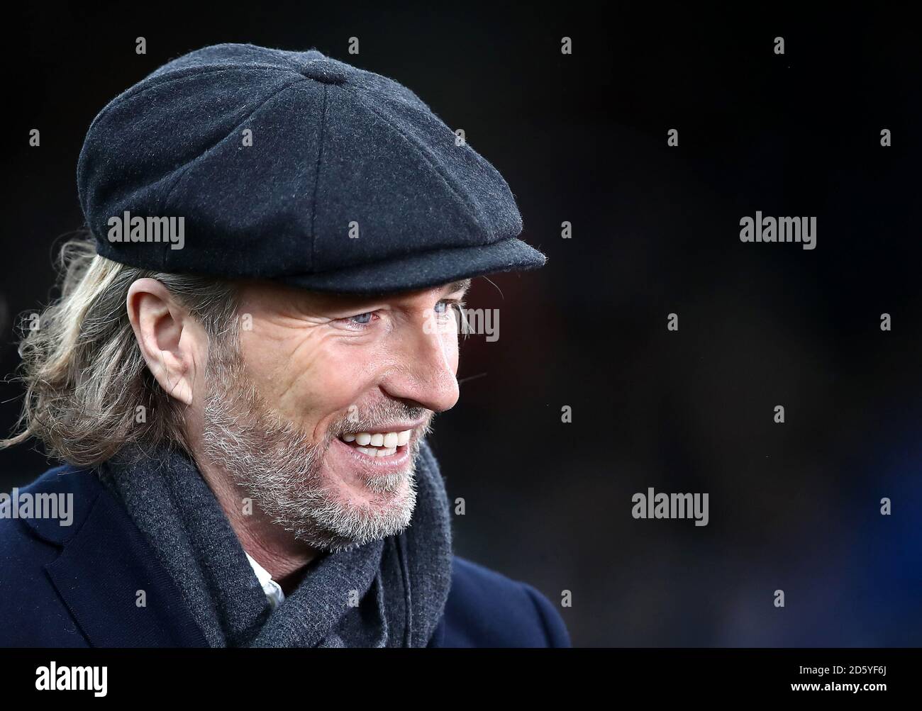 Former player Robbie Savage prior to the match Stock Photo - Alamy