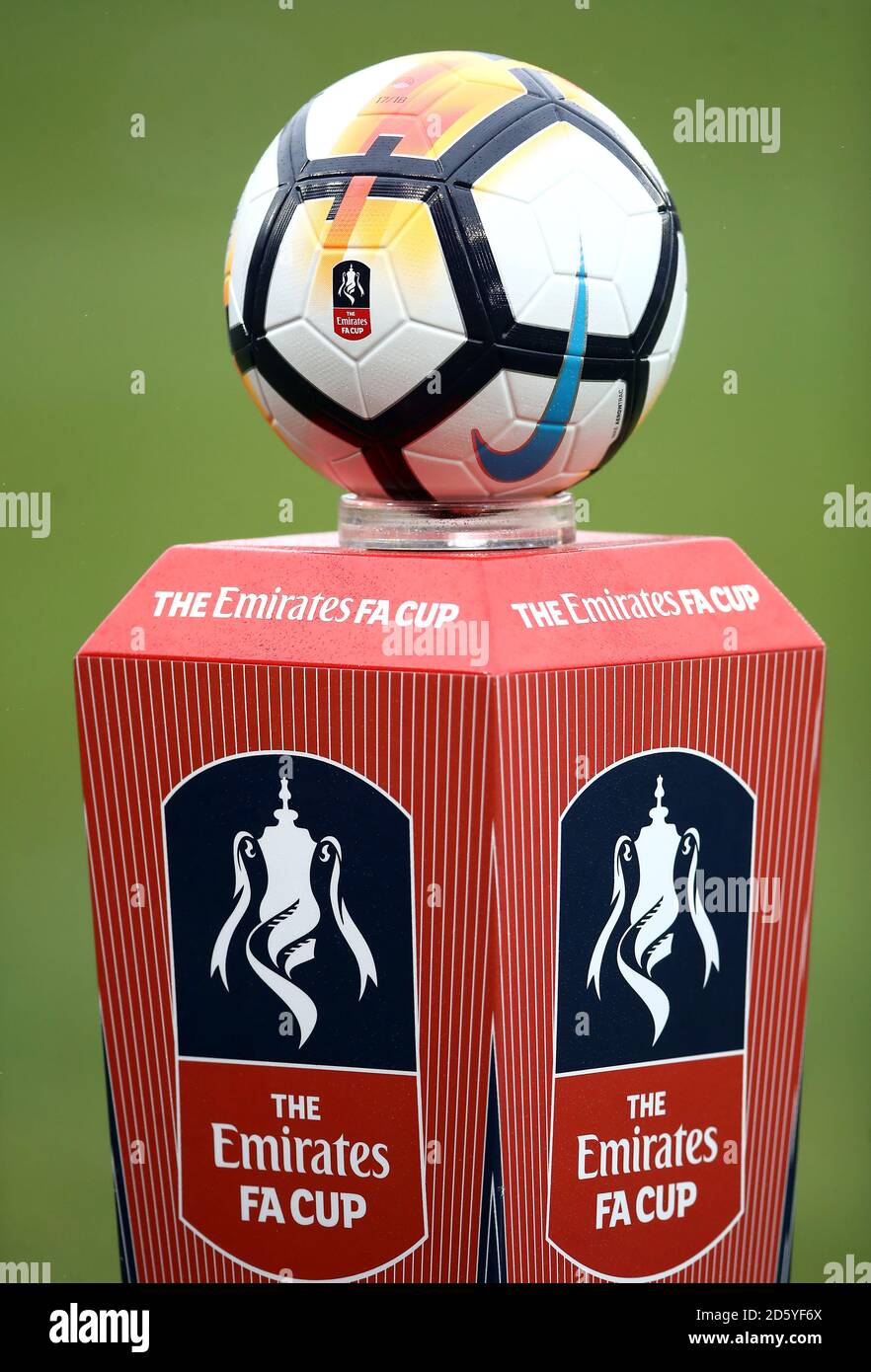 A detail view of the Emirates FA Cup match ball prior to the game Stock ...
