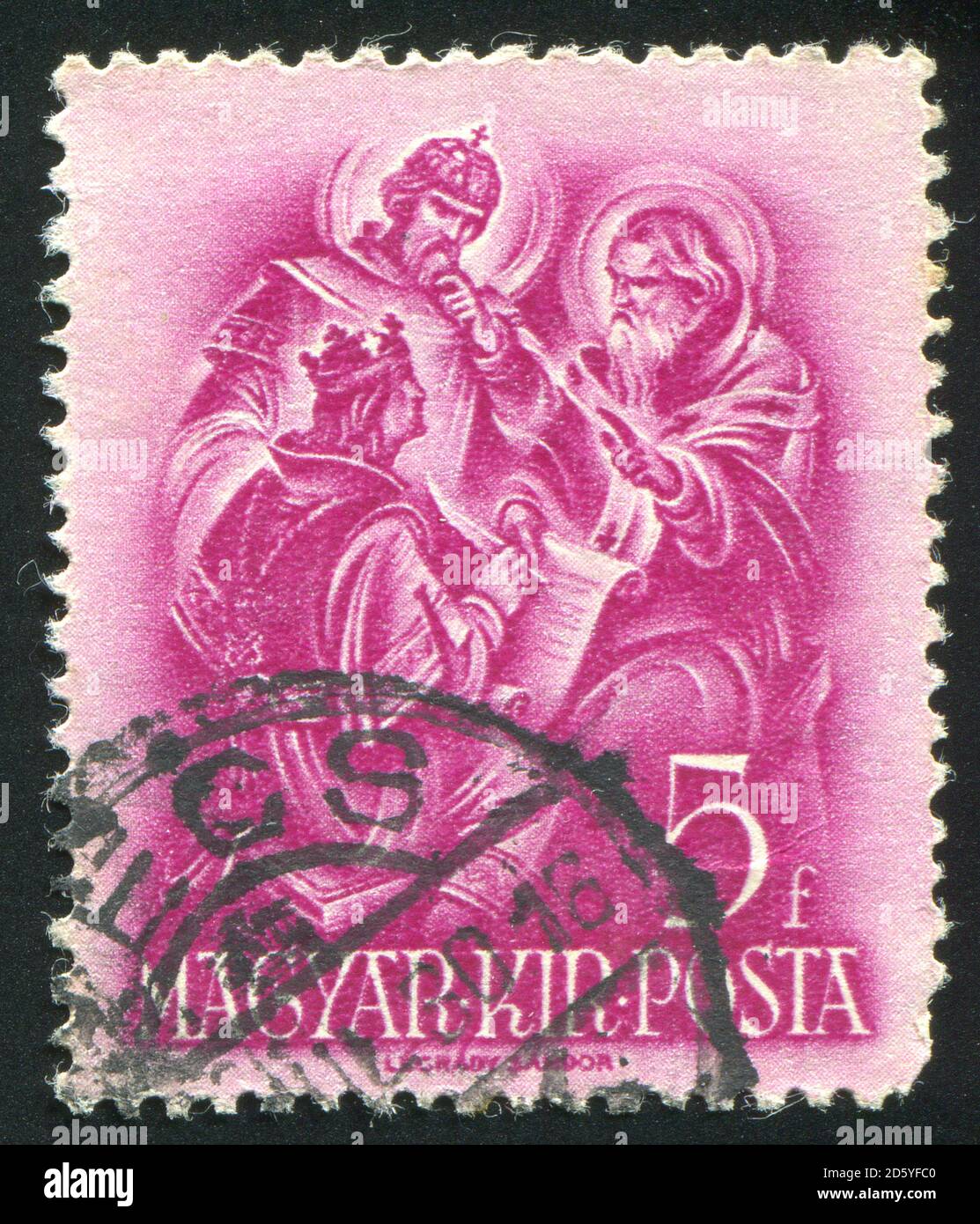 HUNGARY - CIRCA 1937: stamp printed by Hungary, shows Saint Stephen ...
