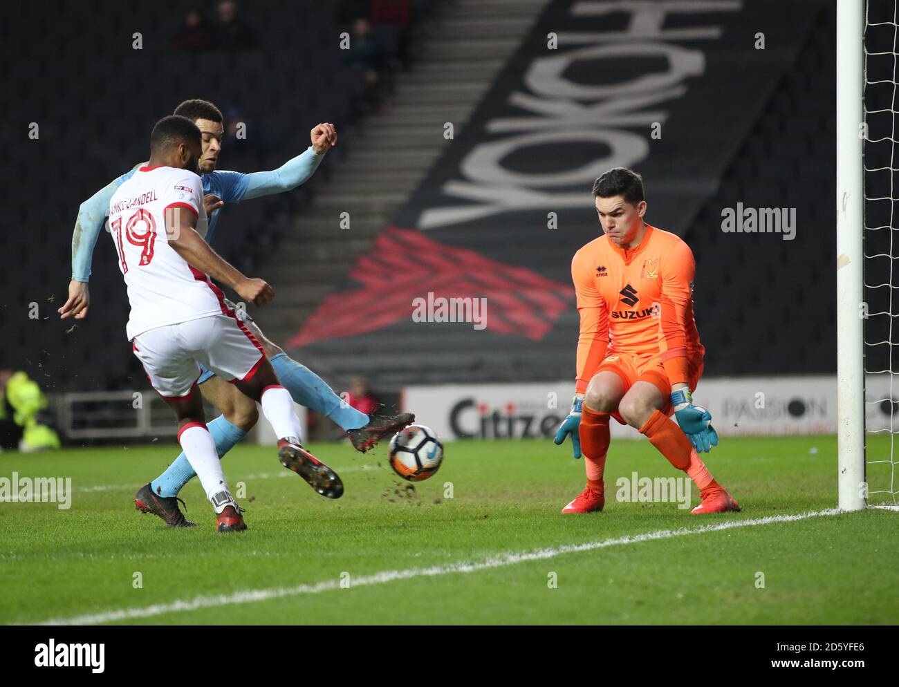 Coventry City's Maxime Biamou scores his goal during the Emirates FA ...