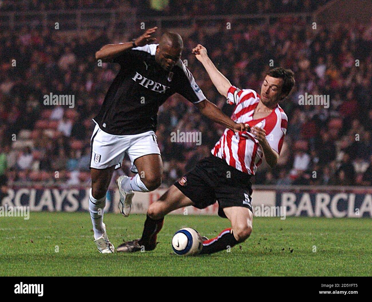 Sunderland's Gary Breen and Fulham's Collins John Stock Photo - Alamy