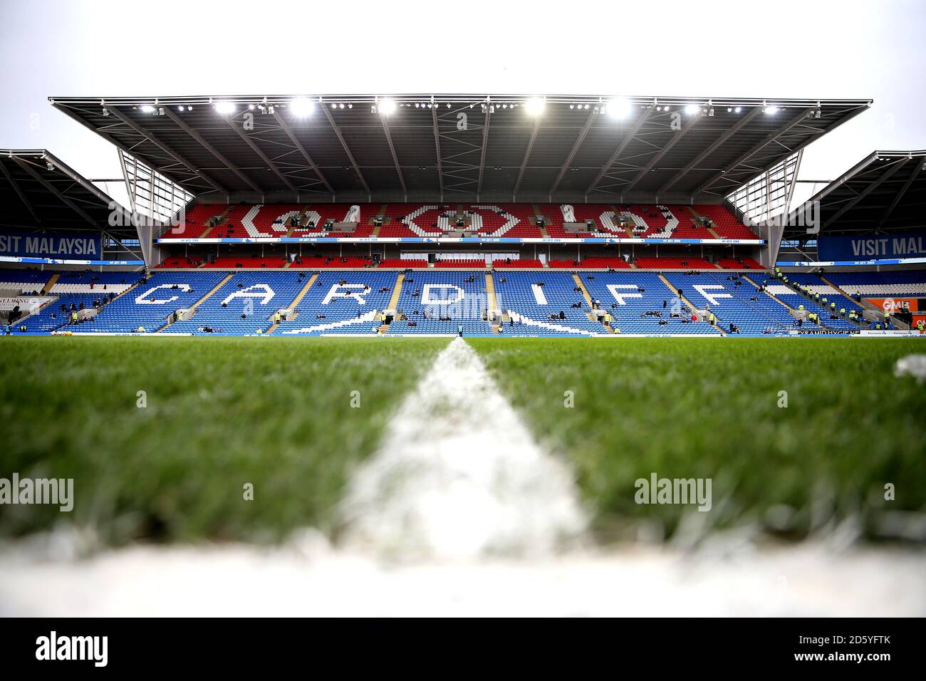 A general view of the pitch at Cardiff City Stadium before the match ...