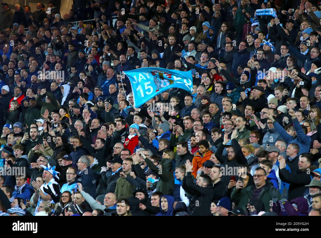 Coventry City fans in the stands Stock Photo - Alamy