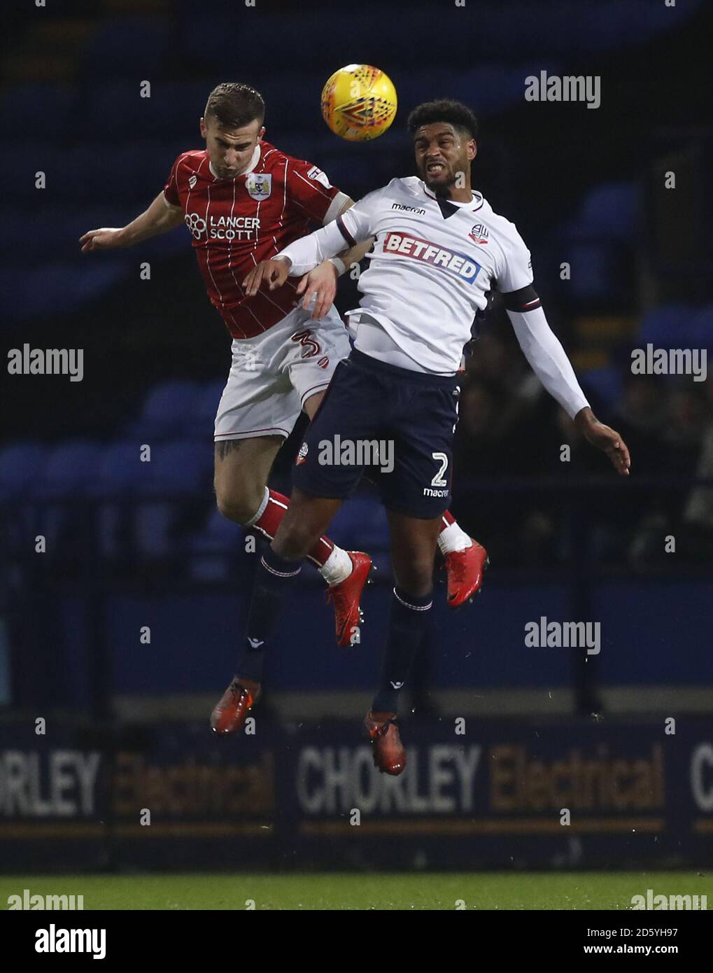Bolton Wanderers' Mark Little Battles for the ball with Bristol City's ...