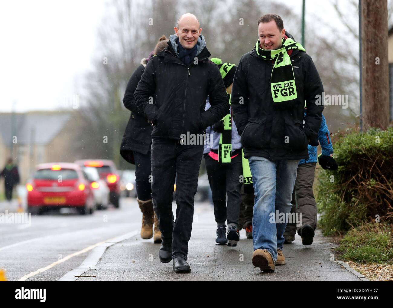 Forest Green Rovers fans make their way to The New Lawn Stock Photo - Alamy
