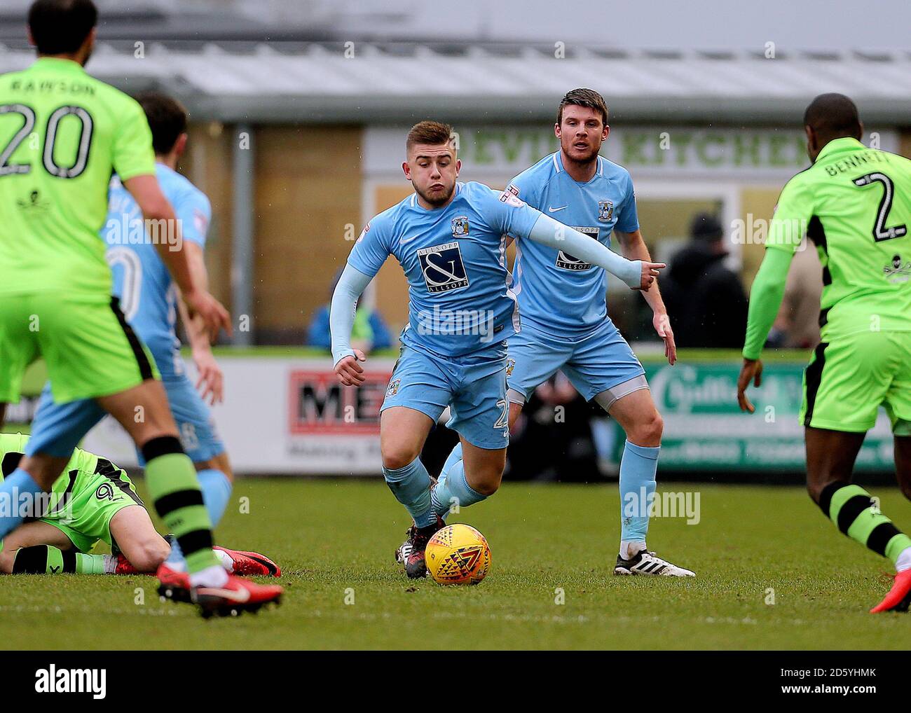 Coventry City's Josh Barrett brings the ball forward Stock Photo - Alamy