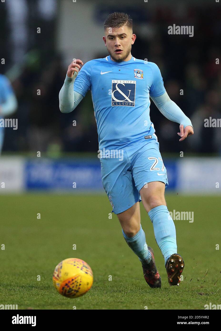 Coventry City's Josh Barrett brings the ball forward Stock Photo - Alamy