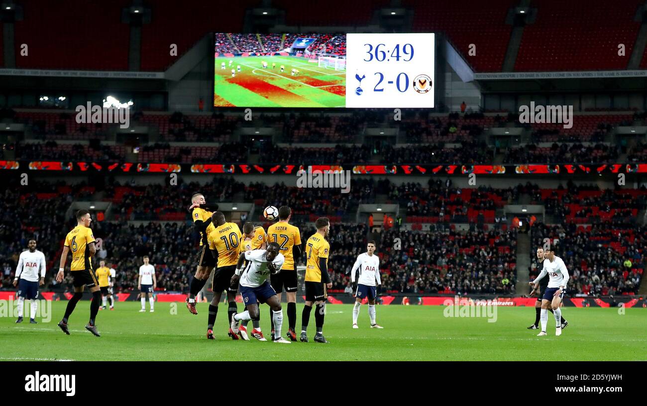 Tottenham Hotspur's Son Heung-Min takes a free-kick Stock Photo - Alamy