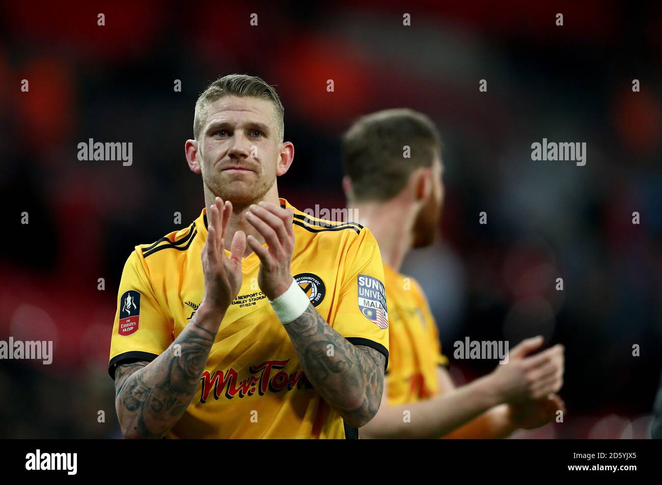 Newport County's Scot Bennett acknowledges the fans after the final ...