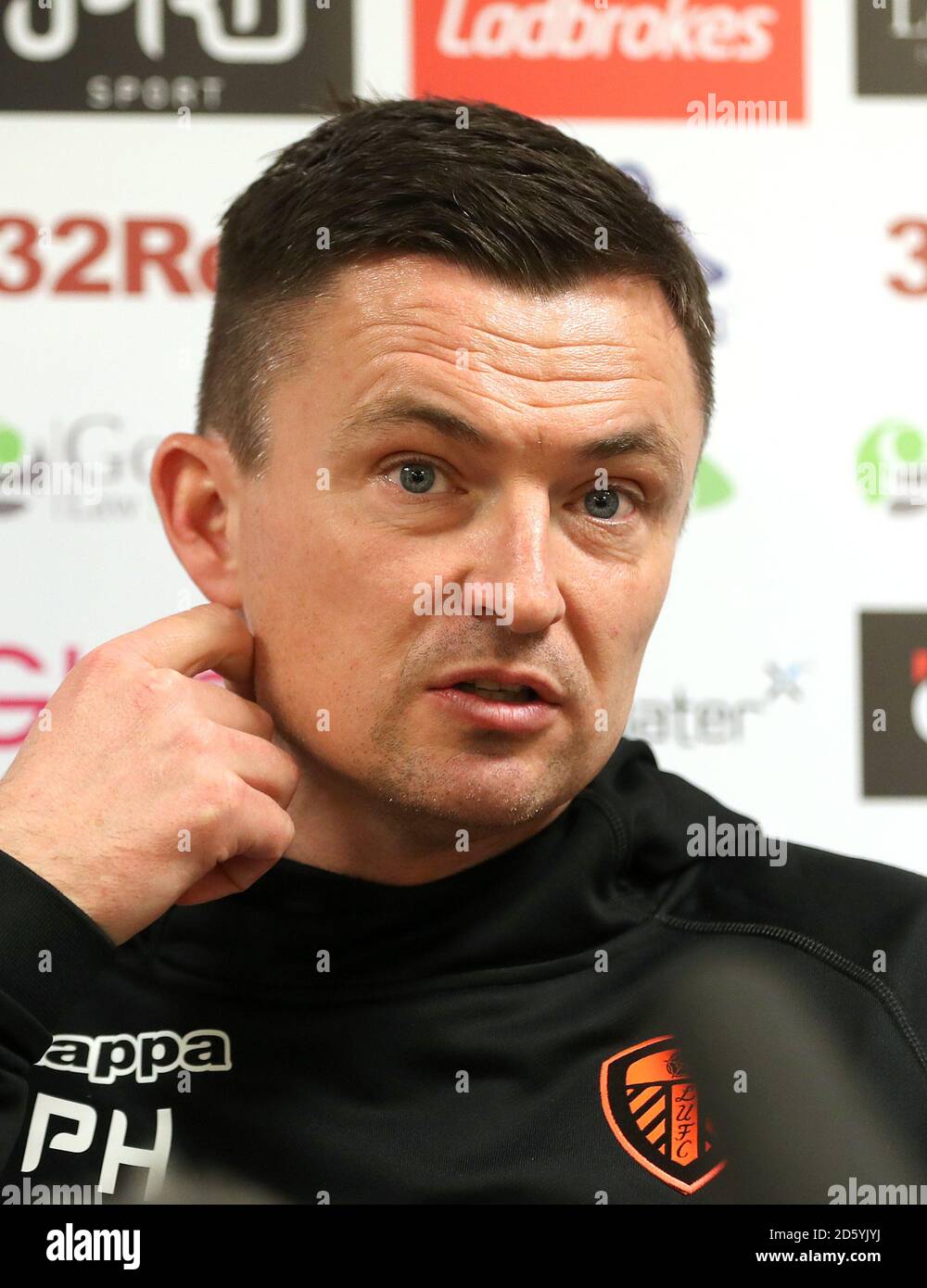Leeds United new manager Paul Heckingbottom during the press conference ...