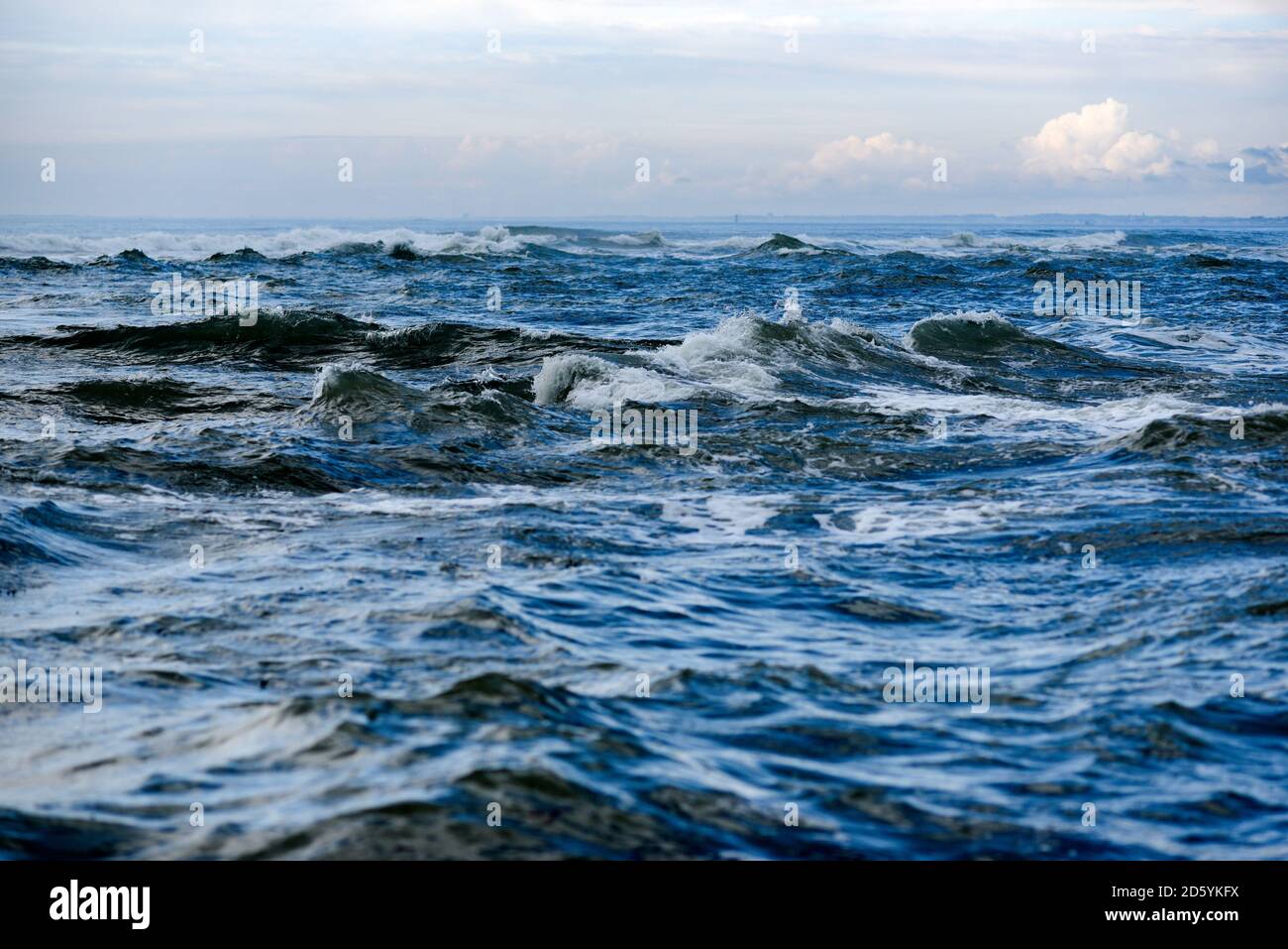 A rough ocean, rough waves on the ocean off the coast of France Stock ...