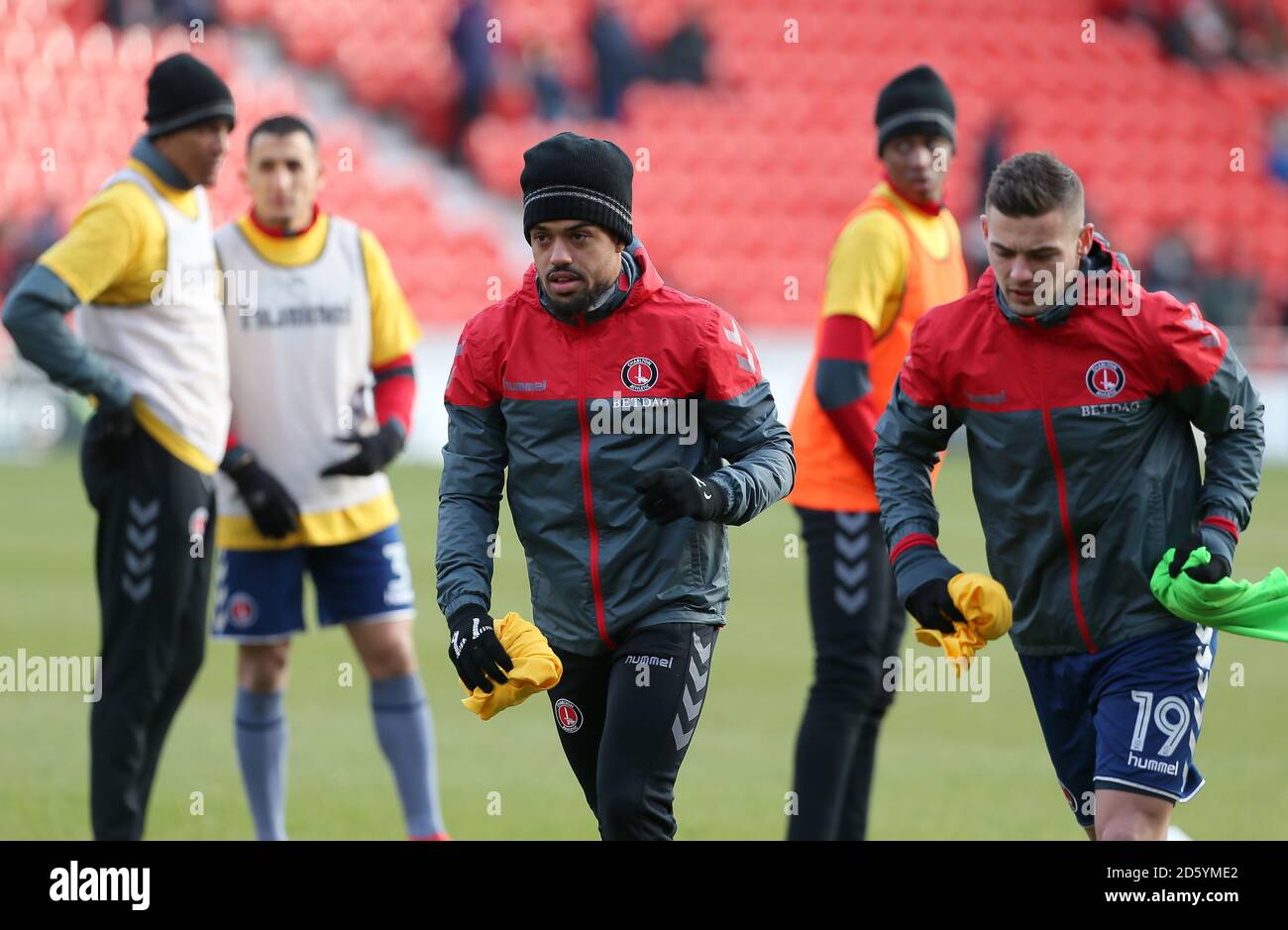 Charlton Athletic's Nicky Ajose (centre) and Jake Forster-Caskey (right ...