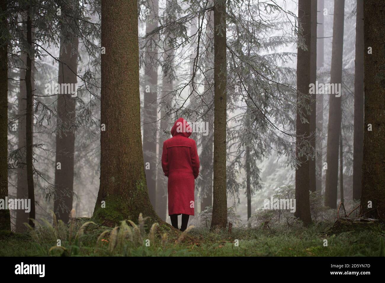 Sad woman alone in nature hi-res stock photography and images - Alamy