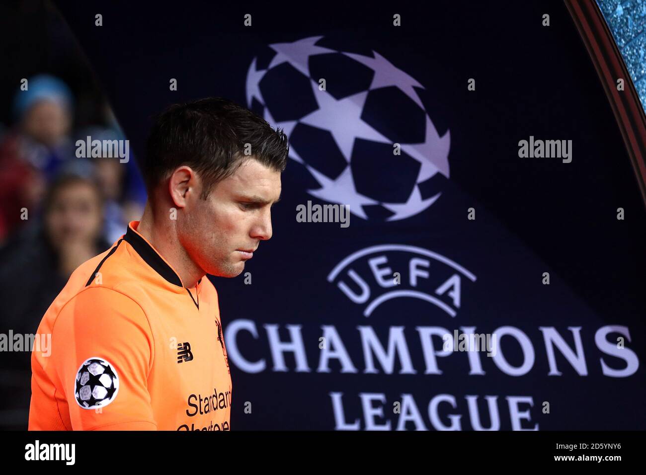 Liverpool's James Milner walks out at the Estadio do Dragao Stock Photo ...