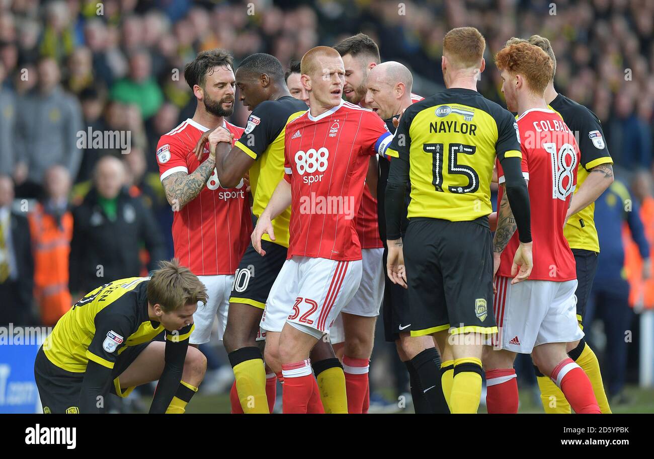 Tensions run high in the local derby Stock Photo - Alamy