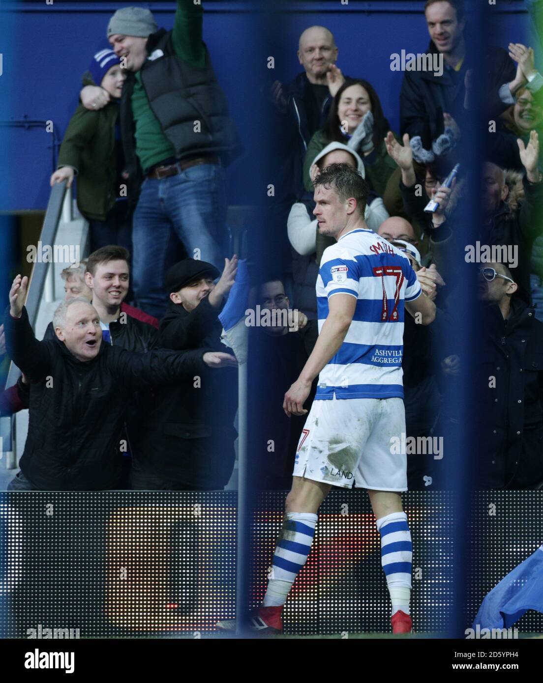 Queens Park Rangers' Matt Smith celebrates with fans after scoring the ...