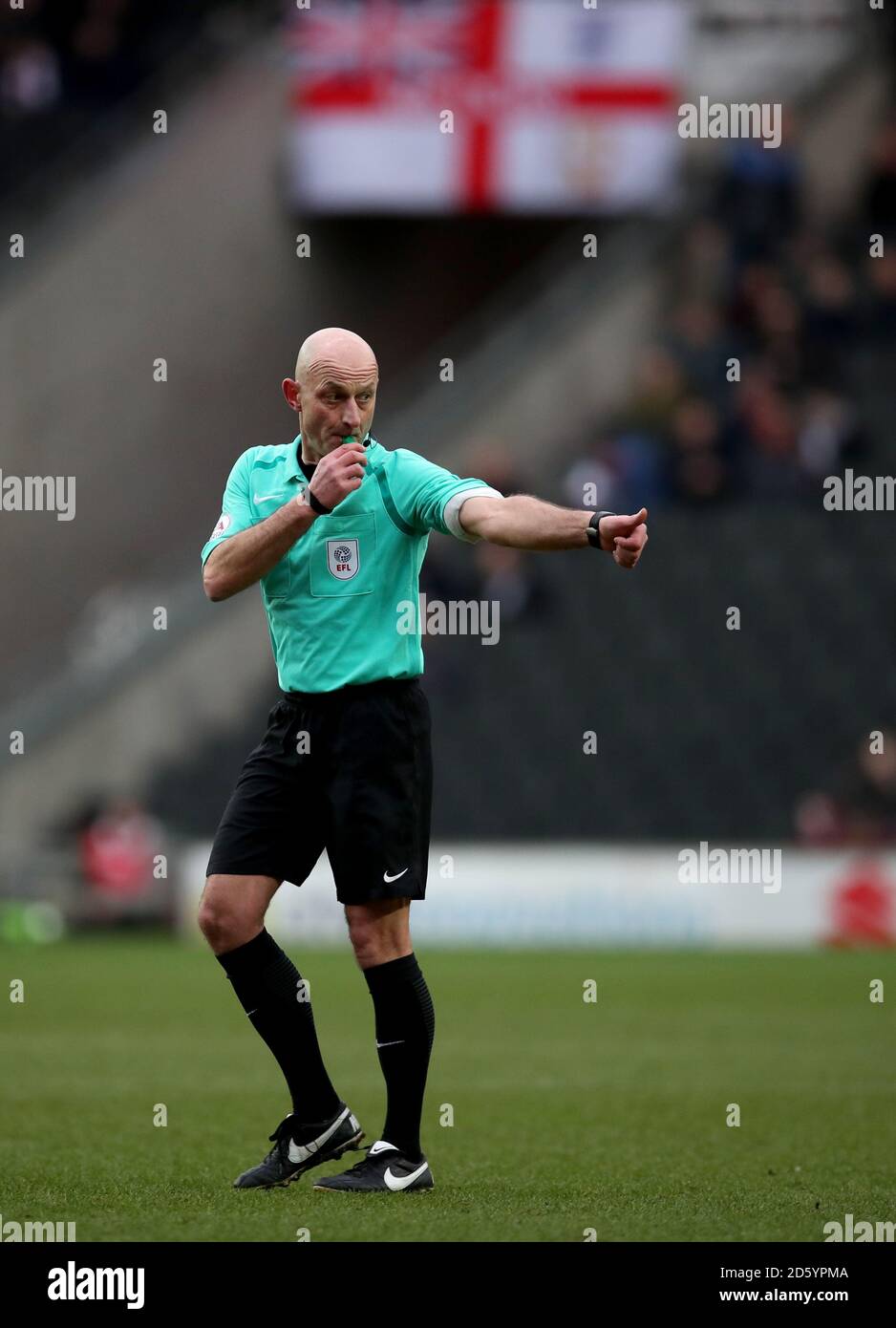 Referee Roger East during the Sky Bet League One match at Stadium MK ...