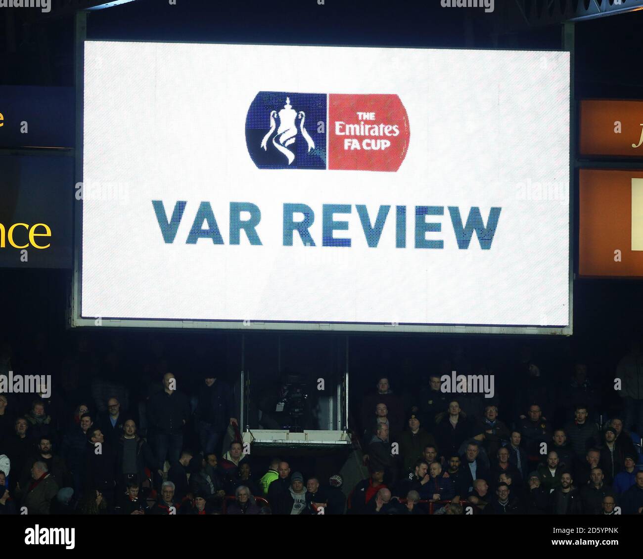 VAR review showed on the big screen Stock Photo - Alamy
