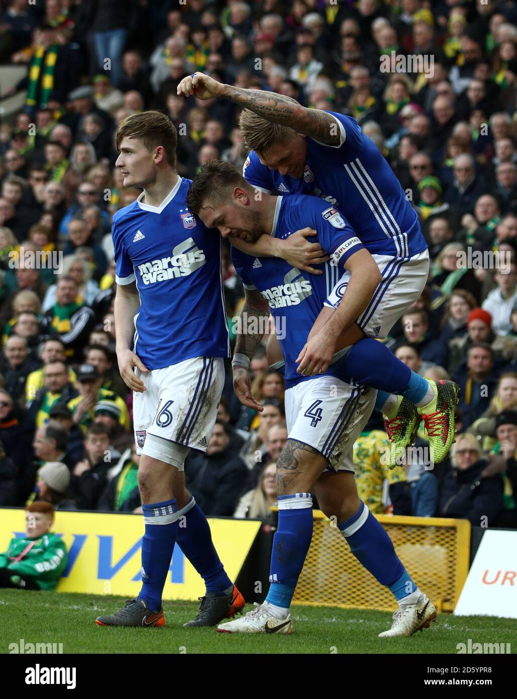 Ipswich Town's Luke Chambers celebrates scoring his side's first goal ...