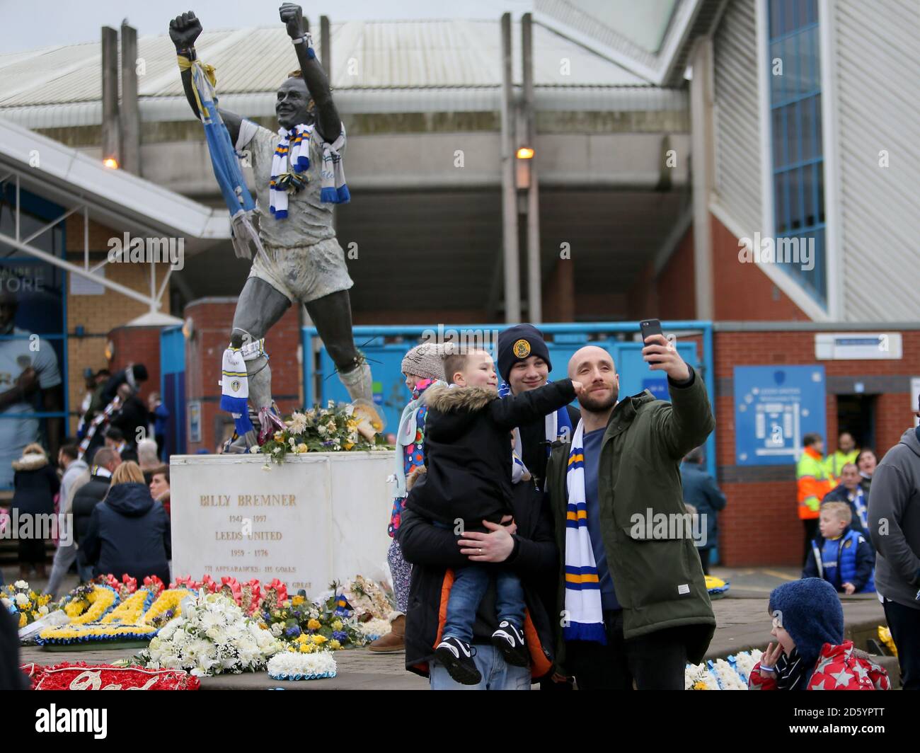 A view of fans arriving at Elland Road before the game Stock Photo - Alamy