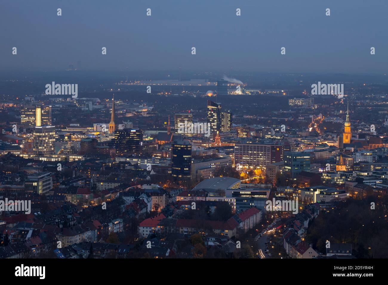 Germany, Dortmund, view from the television tower to the city center ...