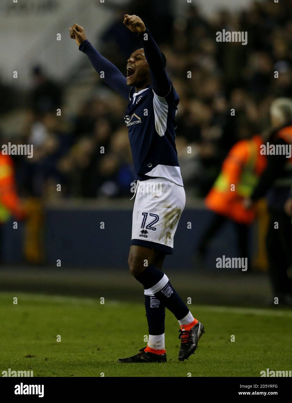 Millwall's Mahlon Romeo celebrates at the end of the match Stock Photo ...