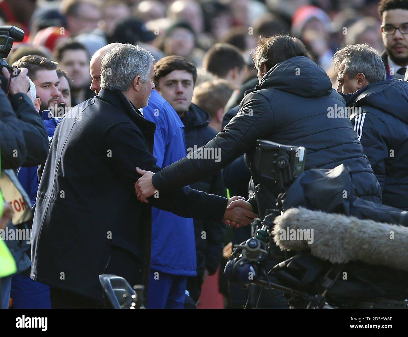Manchester United manager Jose Mourinho (left) and Chelsea manager ...