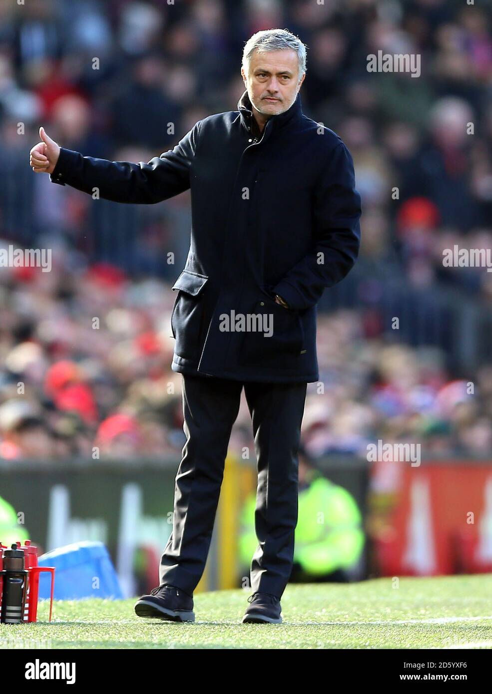 Manchester United manager Jose Mourinho gestures on the touchline Stock ...