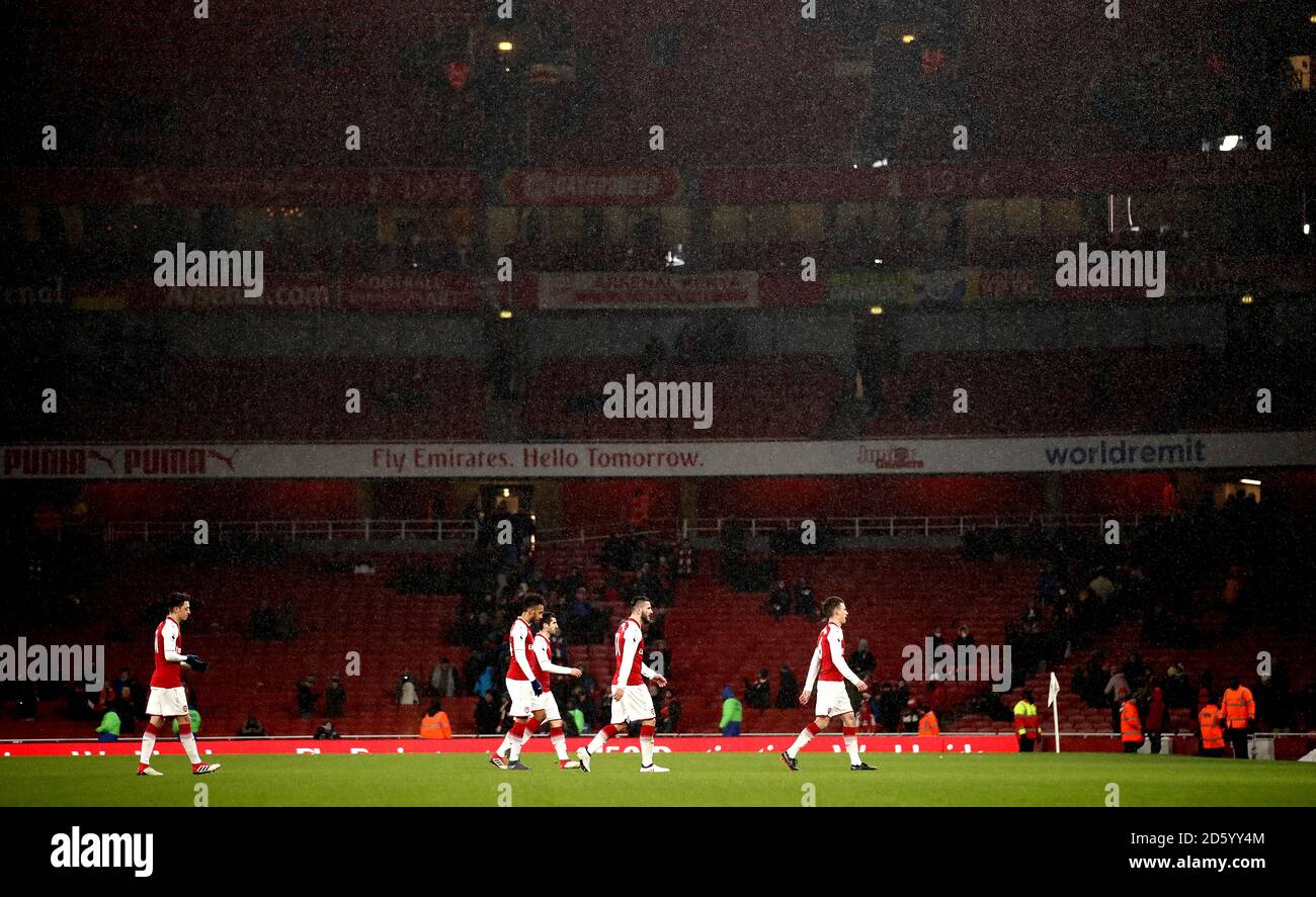 A general view as Arsenal players leaves the pitch dejected at full ...
