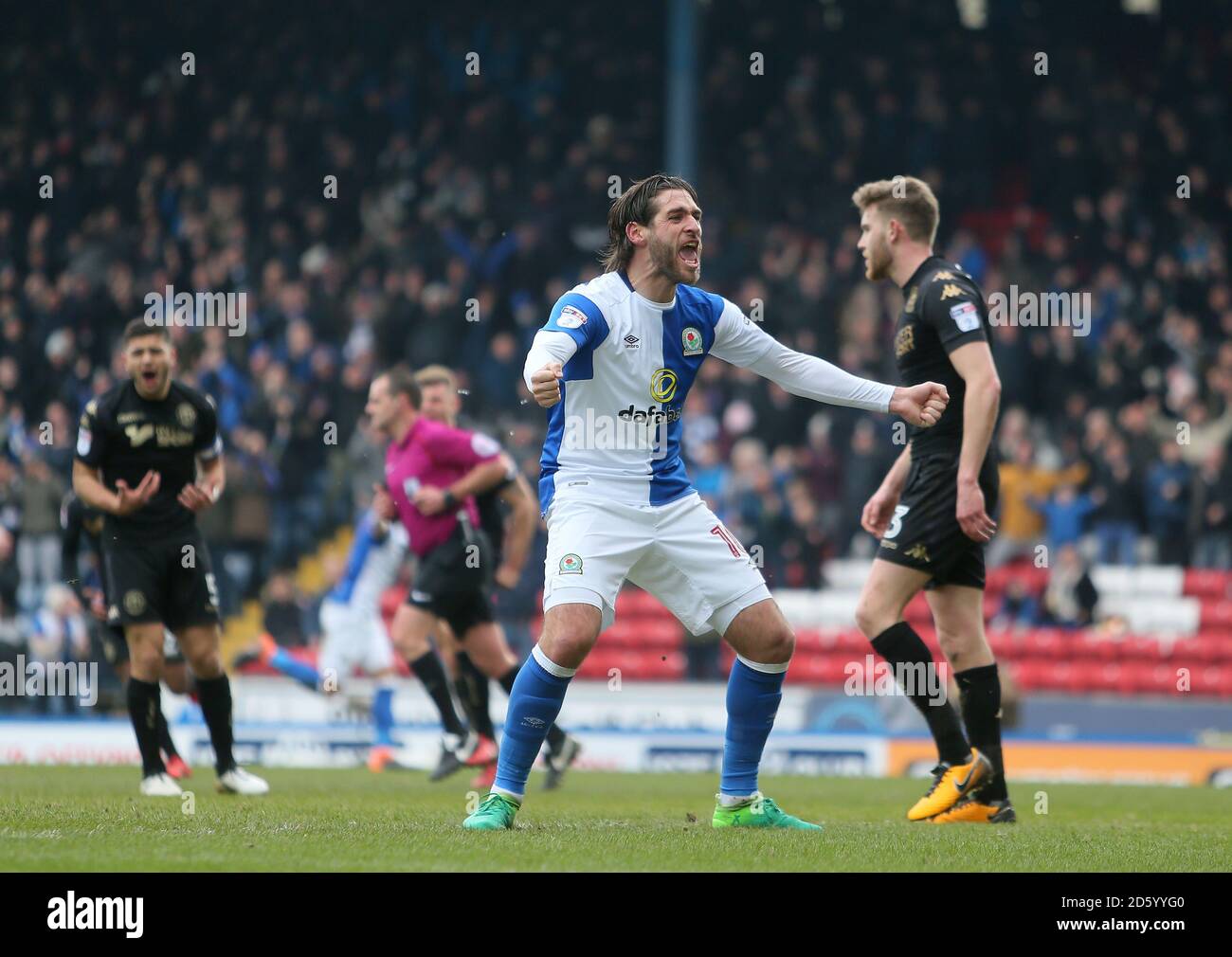 Blackburn's Danny Graham celebrates after Blackburn score the second ...