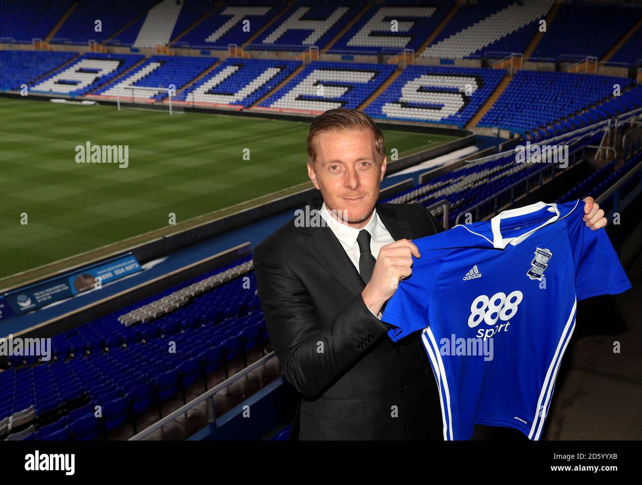 Birmingham City's new manager Garry Monk poses for a photo after the ...