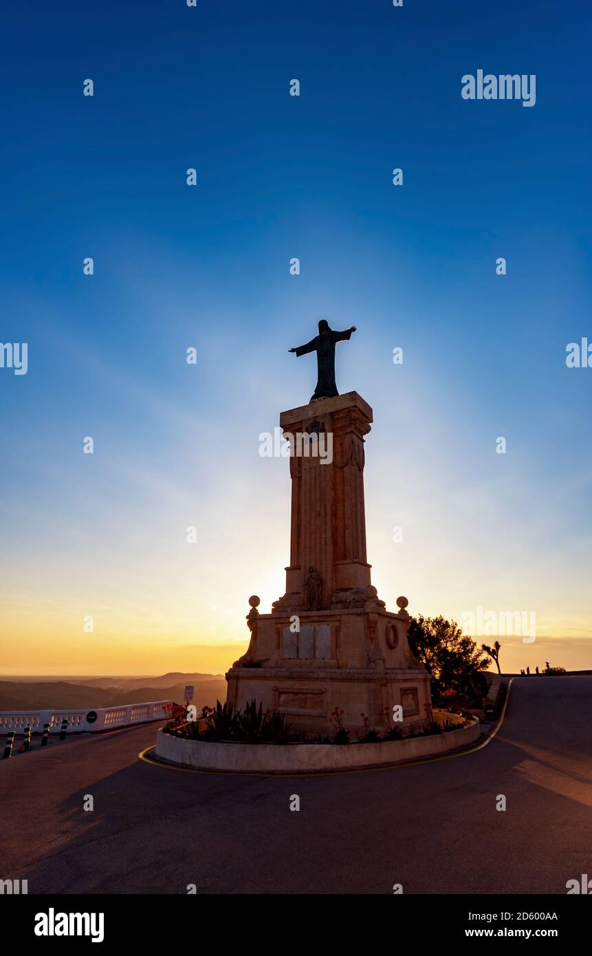 Spain, Menorca, Monte Toro, Statue of Christ Stock Photo - Alamy