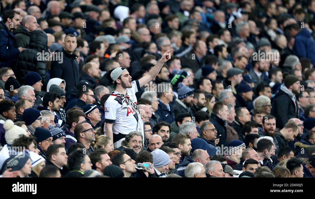 Tottenham Hotspur fans in the stands Stock Photo - Alamy