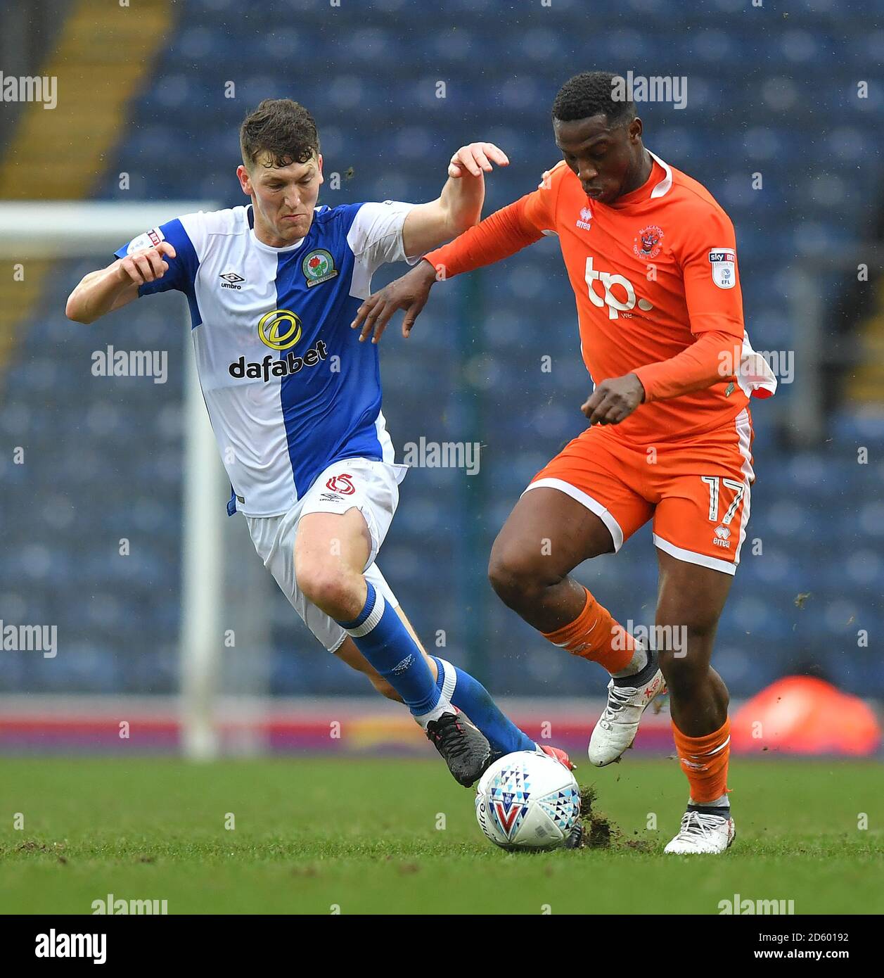Blackpool's Viv Solomon-Otabor battles with Blackburn Rovers' Richard ...