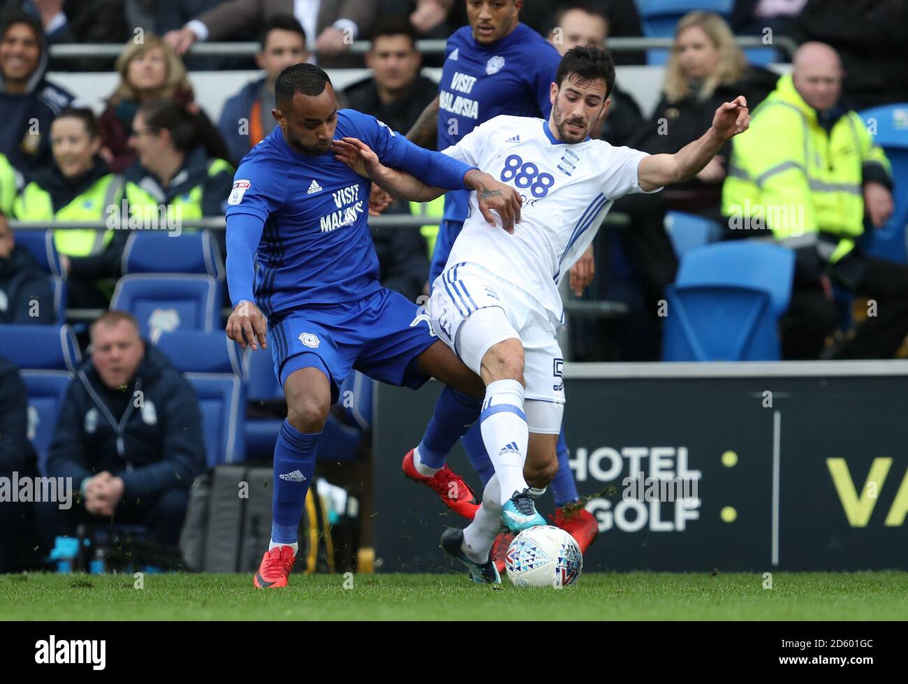 Cardiff City's Loic Damour and Birmingham City's Maxime Colin Stock ...