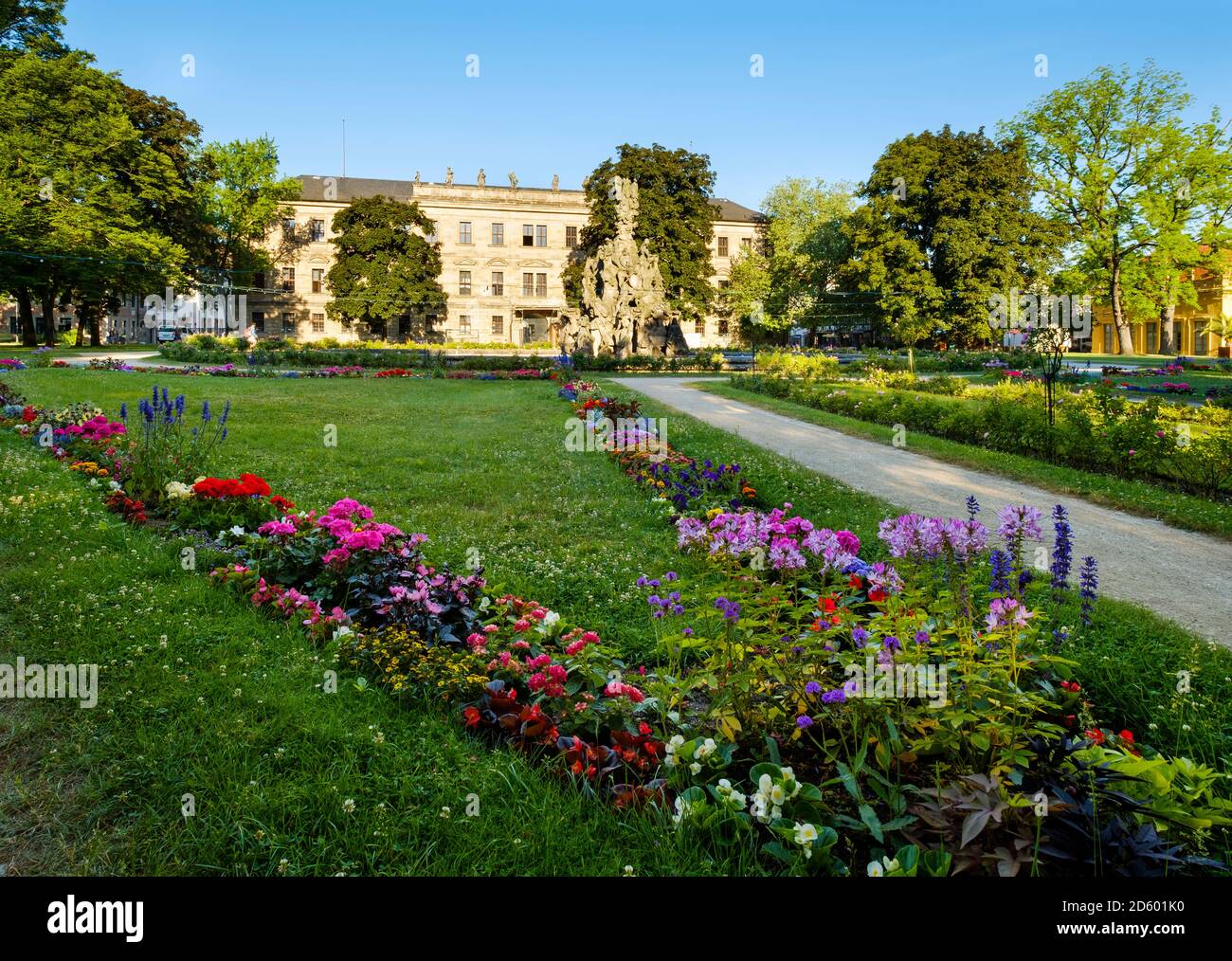 Germany, Bavaria, Erlangen, Schloss Erlangen with garden and ...