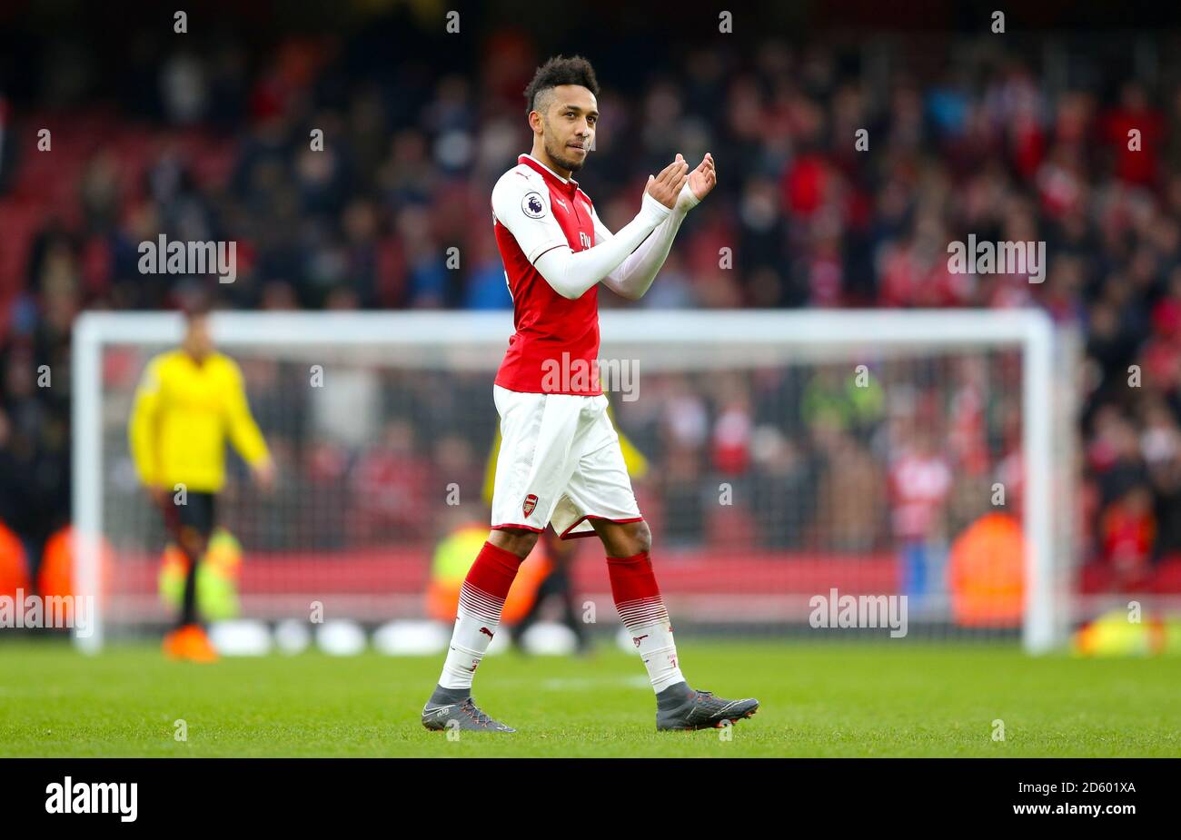 Arsenal's Pierre-Emerick Aubameyang celebrates after the final whistle ...