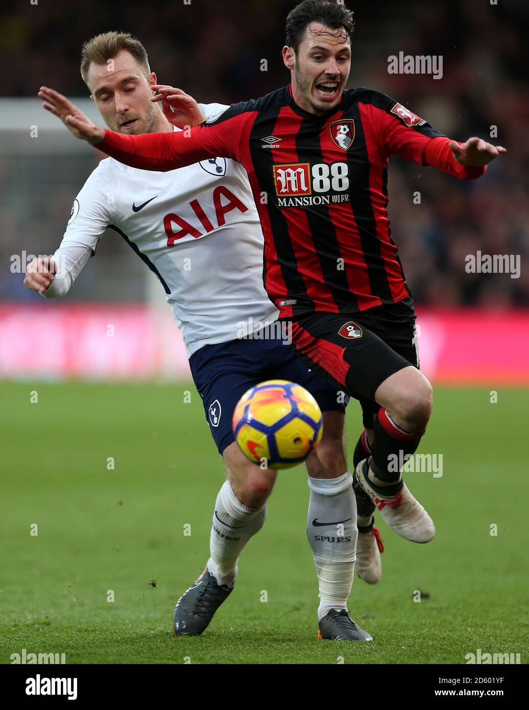 AFC Bournemouth's Adam Smith is tackled by Tottenham Hotspur's ...