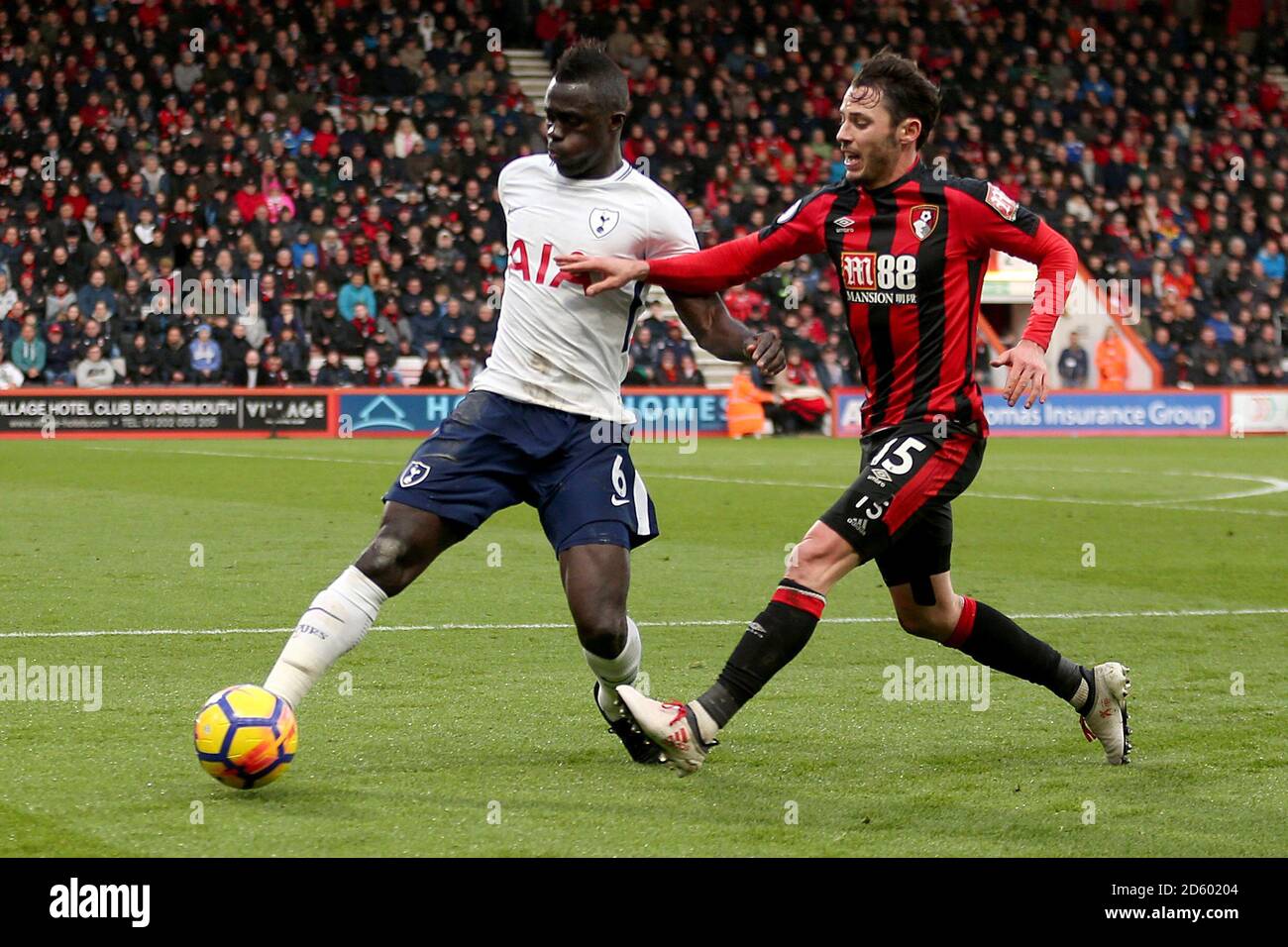 Tottenham Hotspur's Serge Aurier and AFC Bournemouth's Adam Smith in ...