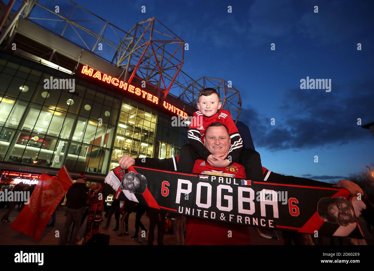Manchester United fans show their support outside the ground before the ...
