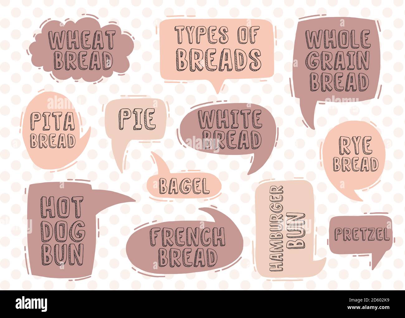 Speech text lable type bread set. Collection design name designation ...